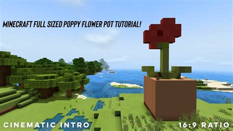 Minecraft Full Sized Poppy Flower Pot Tutorial Youtube