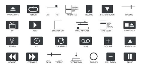 Media Player Control Icon Set 47363623 Vector Art At Vecteezy