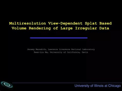 Ppt Multiresolution View Dependent Splat Based Volume Rendering Of
