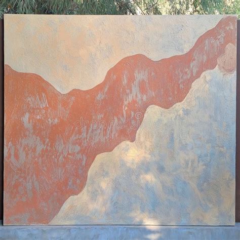Abstract Earth Tones Texture Wall Art With Curved Patterns Stock Image