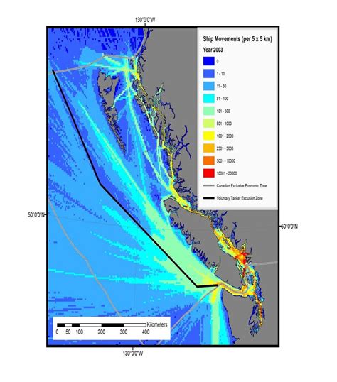 1 Map Of Marine Vessel Traffic Density Based On Inter Grid 5 Km By 5