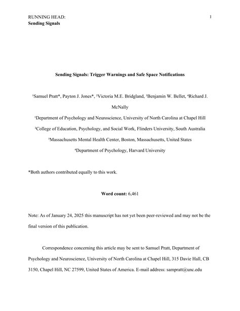 Pdf Sending Signals Trigger Warnings And Safe Space Notifications