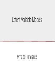 Lecture Latent Variable Models Pdf Latent Variable Models MIT Fall Admin Recap