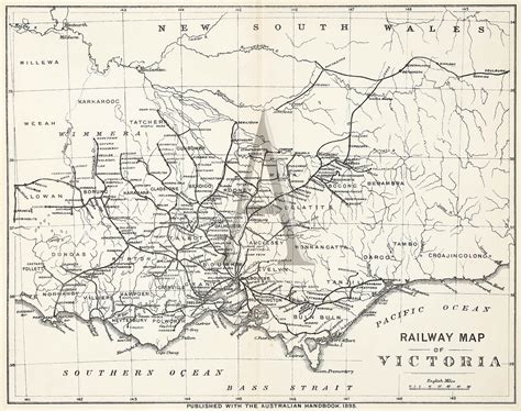 Railway Map Of Victoria Antique Print Map Room