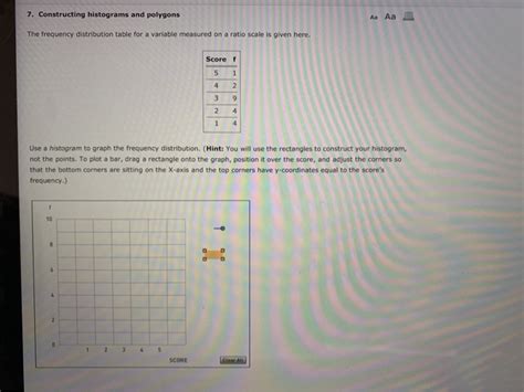 Solved 7 Constructing Histograms And Polygons Aa Aa The