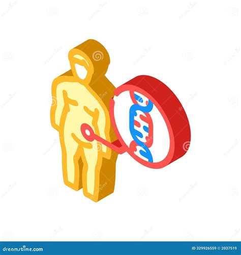 Genetic Predisposition Obesity Overweight Isometric Icon Vector