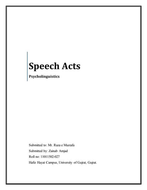 Types Of Speech Act Pptx