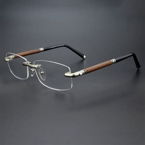 Hdcrafter Mens Rimless Square Wood Titanium Eyeglasses Mb491 In 2024
