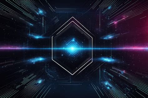 Premium Photo Geometry In Cyberspace Abstract Tech Background Design
