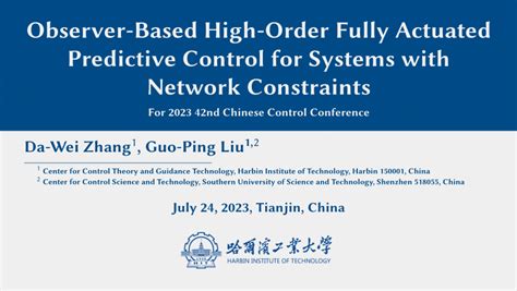 Pdf An Observer Based High Order Fully Actuated Predictive Control For Systems With Network