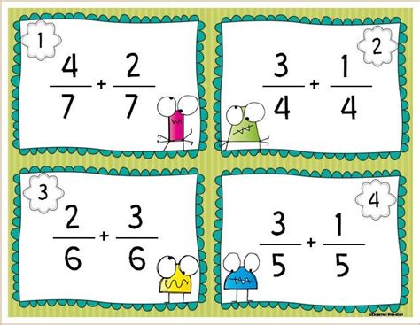 Adding And Subtracting Like Fractions Task Cards And More Etsy