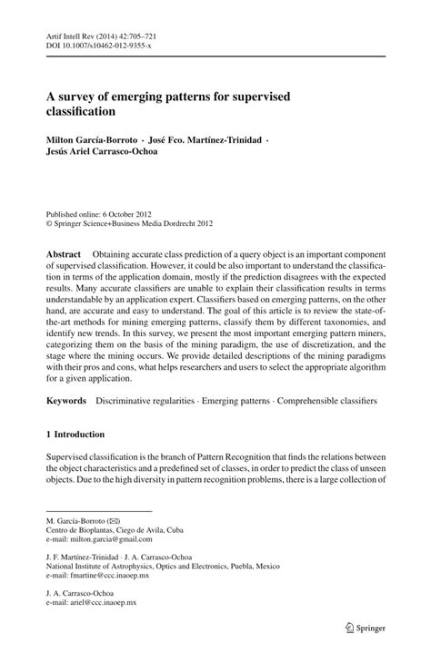 Pdf A Survey Of Emerging Patterns For Supervised Classification