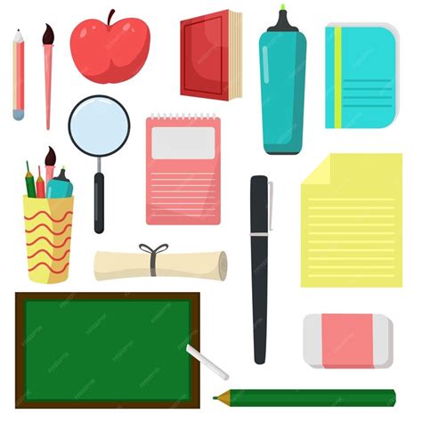 Premium Vector Set Of School Tools Element Collection