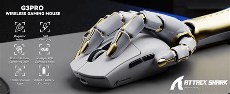 Attack Shark G3pro Wireless Gaming Mouse With Rgb Charging Dock24gusb C Wiredbt