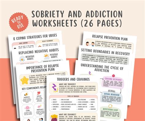 Sobriety And Addiction Recovery Worksheets 26 Pages Relapse Prevention