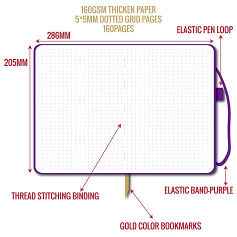 Dot Grid Journal Notebook 56 X 8 Inch Hardcover F Grandado