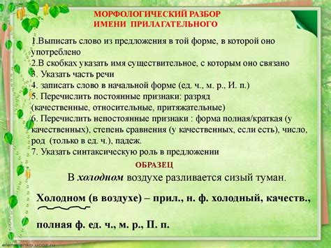 Морфологический разбор имени существительного - online presentation