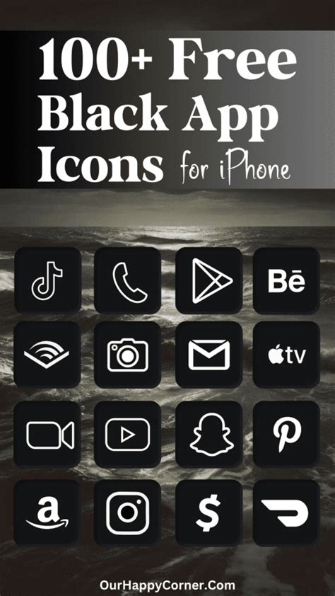 100 Free Black And White App Icons For Your IPhone Our Happy Corner
