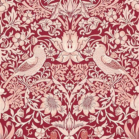 William Morris Strawberry Thief Jacquard Fabric Plum William Morris