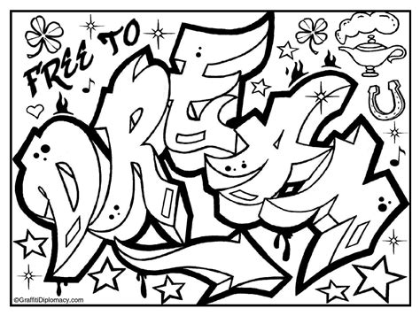 Graffiti Colouring Pages Free