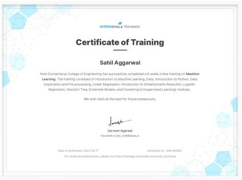 Sahil Aggarwal On Linkedin Machinelearning Internshalatraining