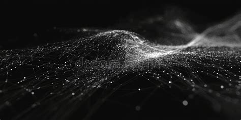 Abstract Data Points Network Visualization In A Dark Environment Depicting Complex