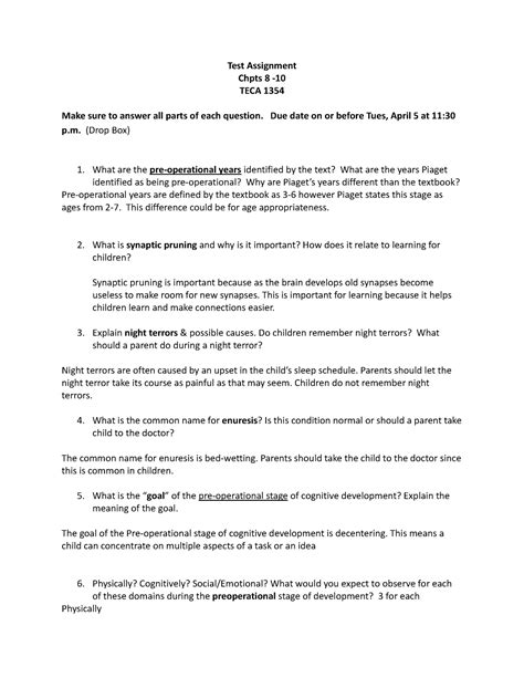 Assignment Test For Chpts 8 10 Completed Test Assignment Chpts 8