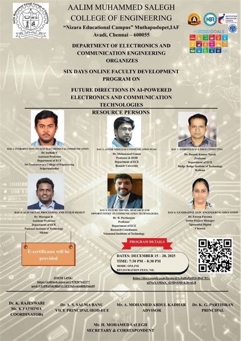 Faculty Development Program Ece Aalim Muhammed Salegh College Of Engineering