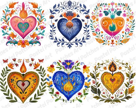 Mexican Sacred Heart Png Bundle 35 Religious Clipart Sacred Heart