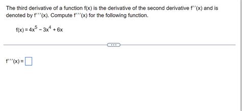 Solved The Third Derivative Of A Function F X Is The