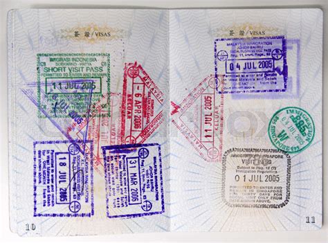 Passport Stamps Stock Image Colourbox