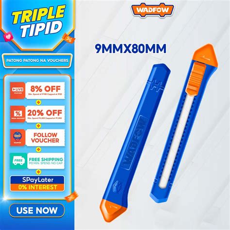 Wadfow 9mm X 80mm Snap Off Blade Cutter Knife 1 Piece Shopee Philippines