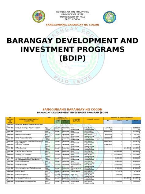 Barangay Development Investment Program 2024 2026 Pdf