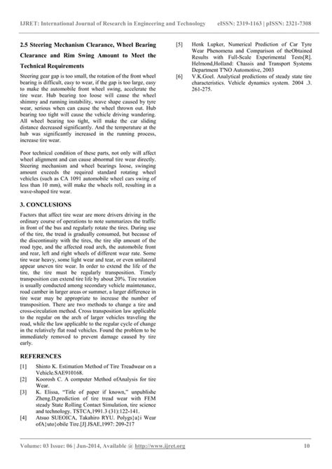 Technical Condition Of Vehicle Chassis Parts And Tyre Wear Pdf