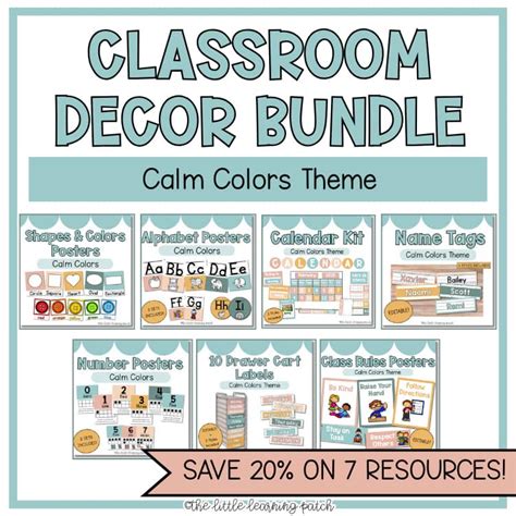 Classroom Decor Bundle Calm Colors Back To School By The Little