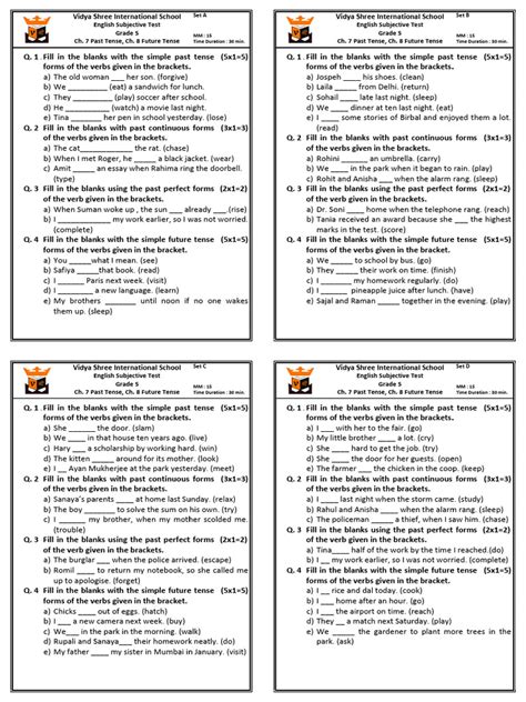 Grade 5 English Ch 7 Ch 8 25092024 Pdf Grammatical Tense Verb