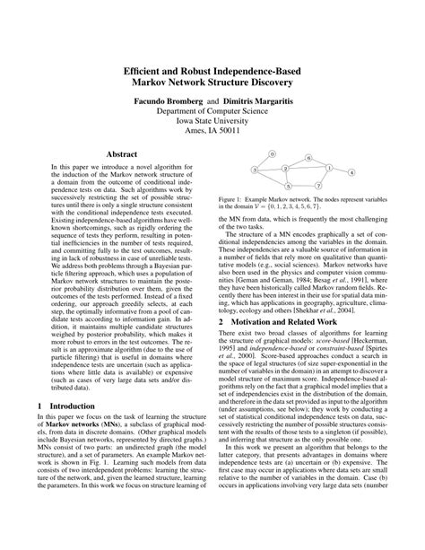 Pdf Efficient And Robust Independence Based Markov Network Structure Discovery
