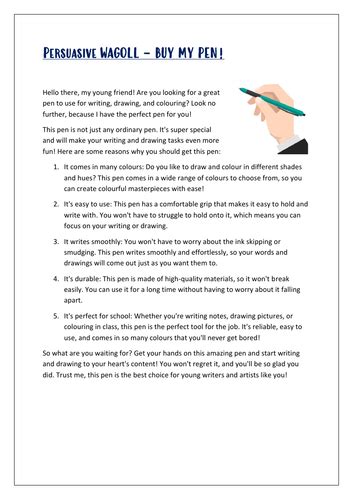 Ks2 Persuasive Writing Example Texts Wagolls Teaching Resources