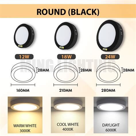 Aluminium Led Surface Downlight 12w 18w 24w Mounted Ceiling Lights Down