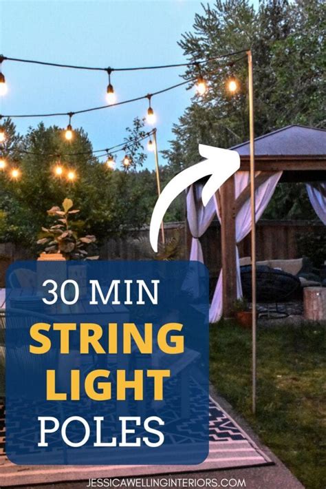 Diy Outdoor String Light Pole How To Make A Diy Outdoor String Light