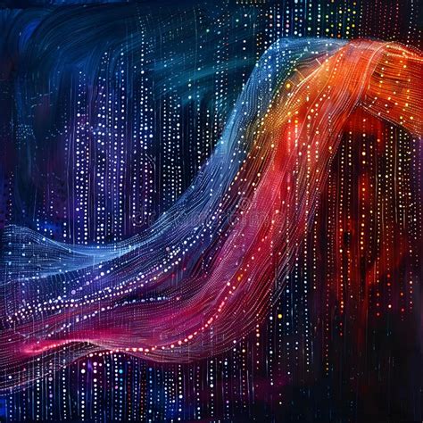 Binary Code Light Wave Stock Illustration Illustration Of Circuit