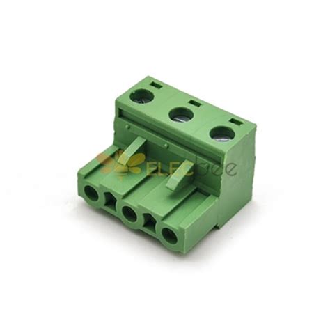 Elecbee Plug In Screw Pcb Terminal Block 3pin Socket Right Angled Green