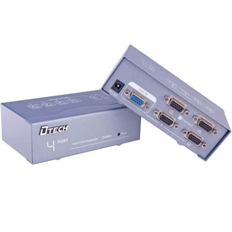 DTECH Powered Port VGA Splitter Box Video Distribution Duplicator