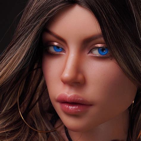 Realistic Silicone Sex Doll Head Real Oral Sex Implanted Hair Real