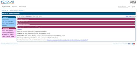 Advanced Higher Chemistry
