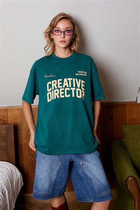 Creative Director Bottle Green Oversized T Shirt
