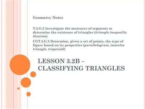 PPT LESSON 3 2B CLASSIFYING TRIANGLES PowerPoint Presentation Free Download ID 2830439