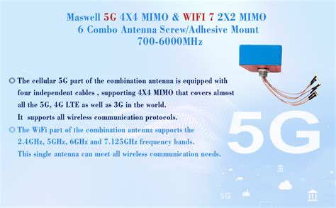 Maswell 6 組合 5g 4x4 Mimo Wifi7 2x2 Mimo 700 6000mhz 6 合 1