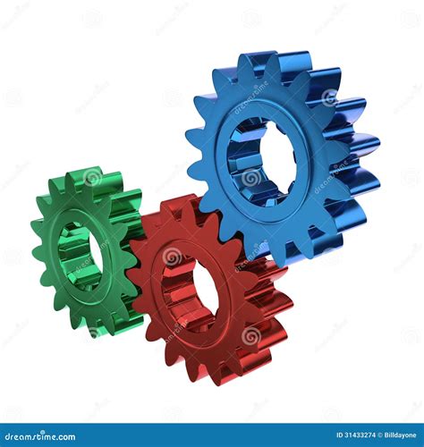 Colored Cogs Or Gears Working Together Stock Illustration Illustration Of Person Copy 31433274