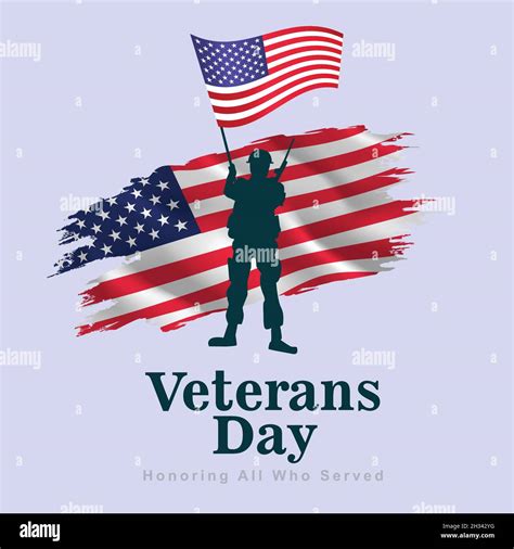 Us Veterans With American Flag